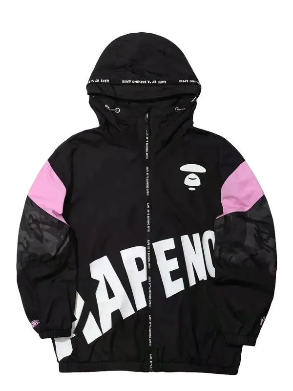 AAPE BY *A BATHING APE Panelled-sleeve Zip Jacket - Black