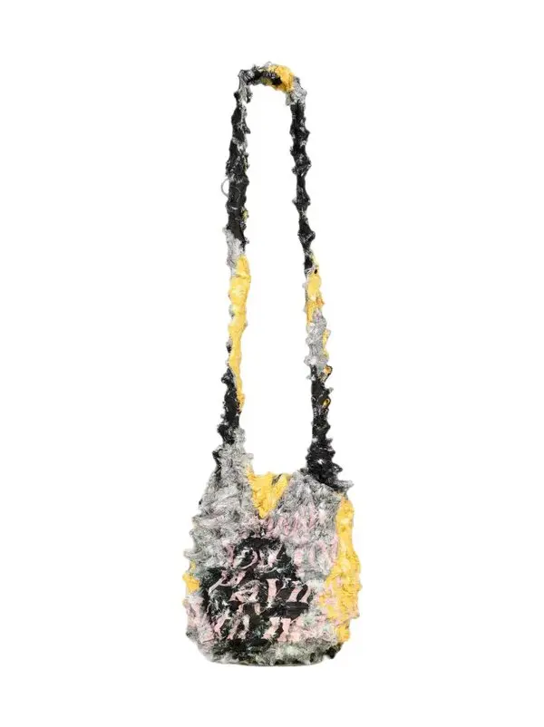MASU Spiky Diamond Shibori-effect Cross Body Bag - Grey
