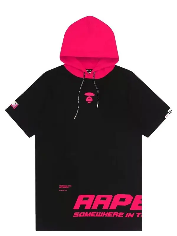 AAPE BY *A BATHING APE Color-block Hooded Mini Dress - Black