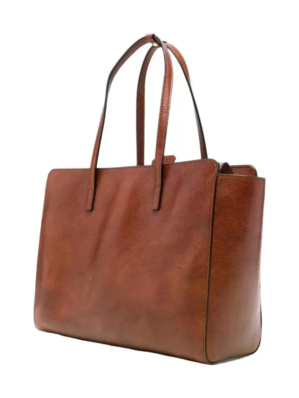 HIDESINS Grained Leather Tote Bag - Brown