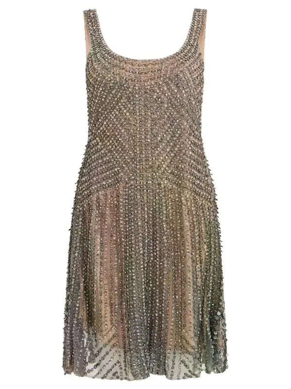 Alberta Ferretti Embellished Mini Dress - Silver