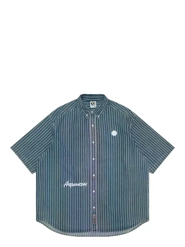 AAPE BY *A BATHING APE Aapenow Logo-patch Striped Shirt - Blue
