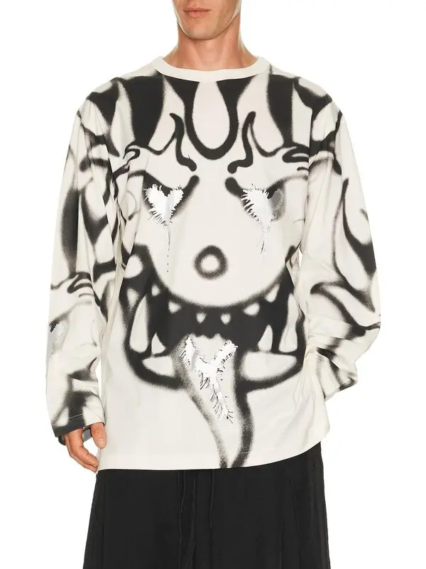 Y3 Aop Gfx Long Sleeve Shirt - Cloud White