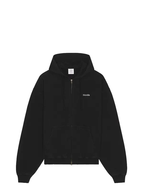 Vetements Embroidered Definition Zip-up Hoodie - Washed Black
