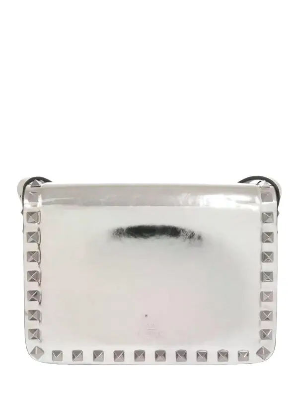 Valentino Garavani Small Mirror Calfskin Rockstud Shoulder Bag - Silver