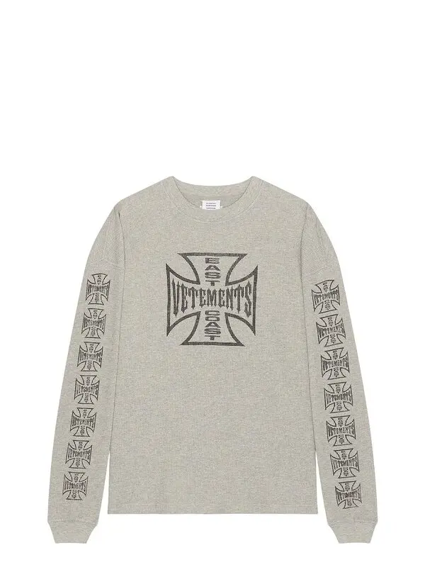 Vetements Big Biker Cross Waffle Longsleeve - Grey