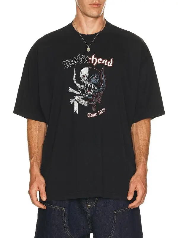 Vetements X Motorhead Double Graphic Cut-up T-shirt In Black - Washed Black
