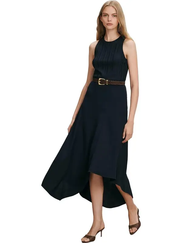Veronica Beard Thalissa Handkerchief Dress - Navy