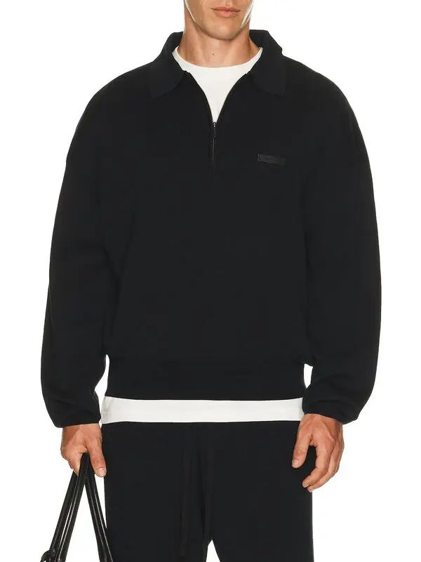 ENTIRE STUDIOS Long Sleeve Club Polo - Black