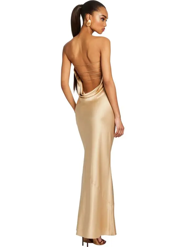 Retrofete Keaton Silk Maxi Dress - Nude