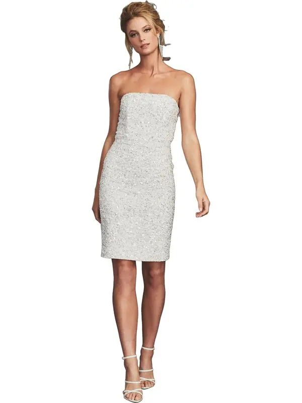 Retrofete Chandler Sequin Midi Dress - Silver/white