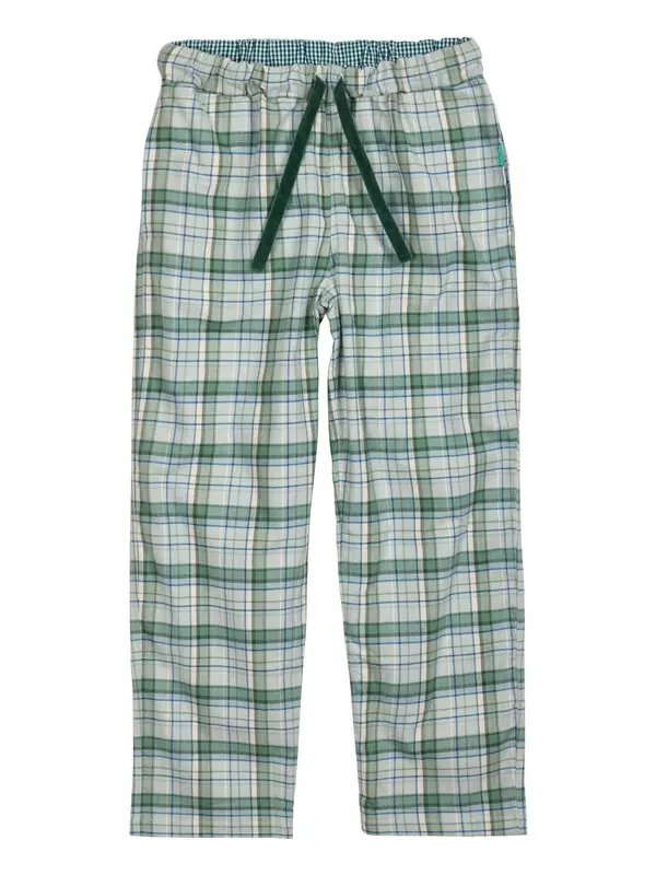 LOUNGERS Amur Leopard Checked Organic Cotton Trousers - Green