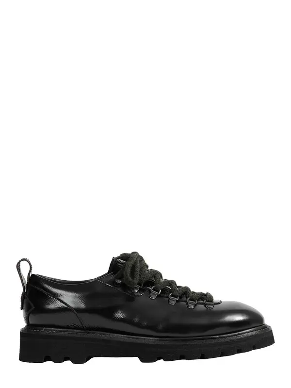 Premiata Kate Shiny Calfskin Lace-up Boots - Black