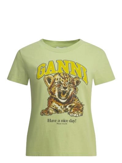 GANNI Baby Tiger Crewneck Sweat-shirt T-shirt - Green