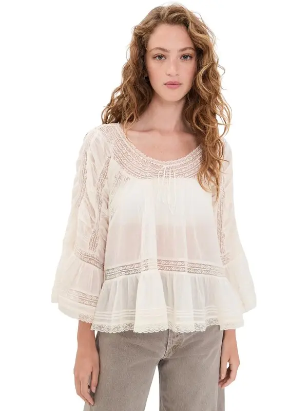 Free People She's A Romantic Top - Ivory