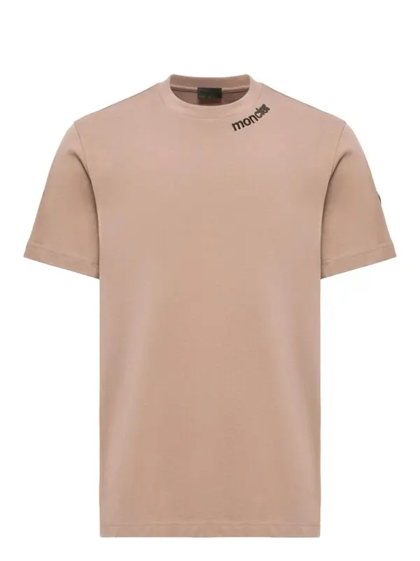 Moncler Cotton Jersey Logo T-shirt - Beige