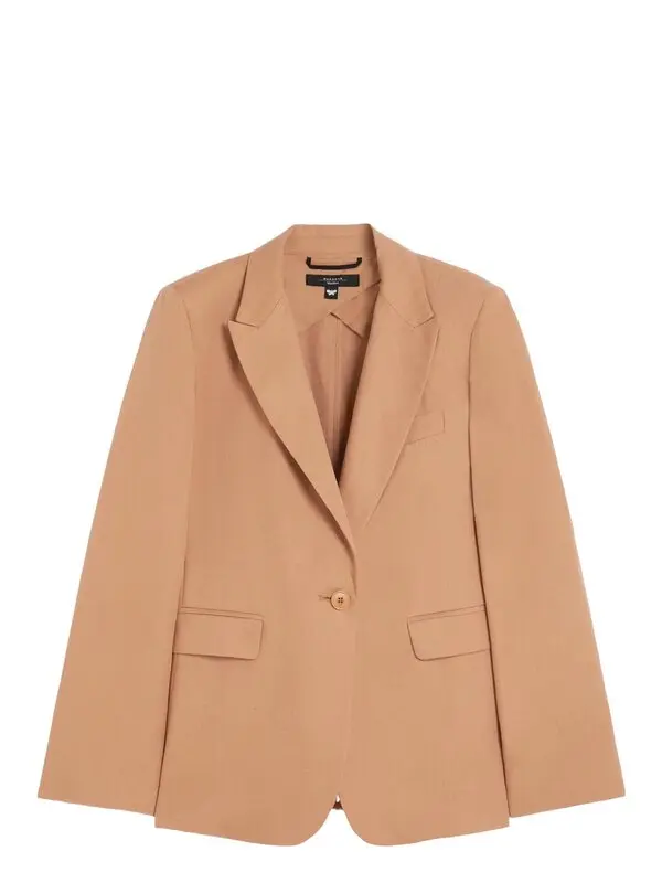 Max Mara Cotton And Linen Single-breasted Blazer - Desert-colored