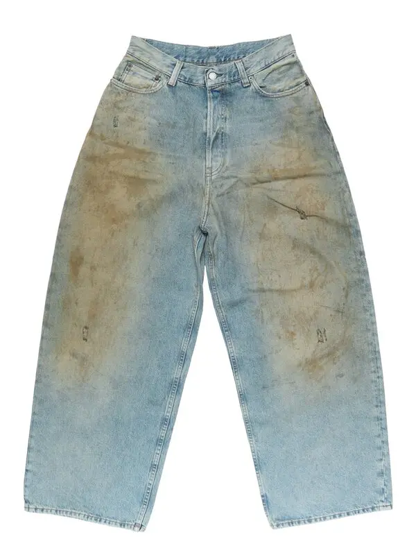 Acne Studios Rhinestone Embellished Baggy Jeans - Gray
