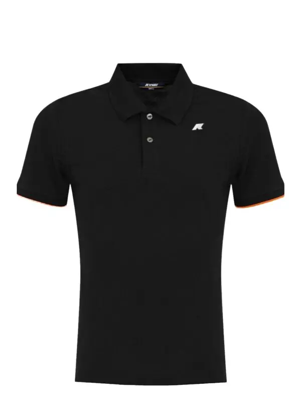 K-WAY Contrast Trim Polo Shirt - Black