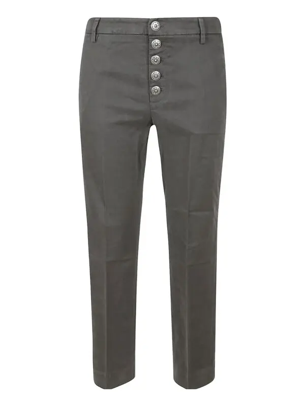 DONDUP Button-front Slim Pants - Black