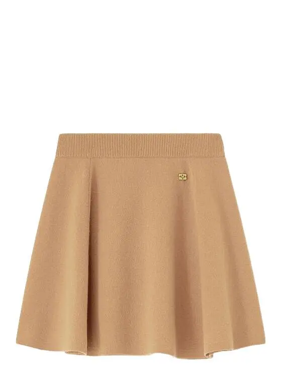 GANNI Cashmere Wool Mini Skirt - Incense