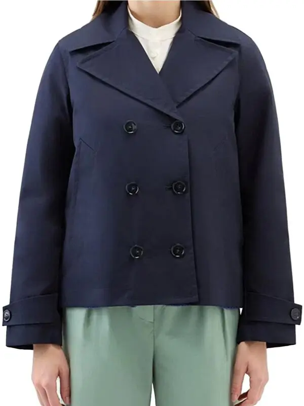 Woolrich Double-breasted Peacoat - Black
