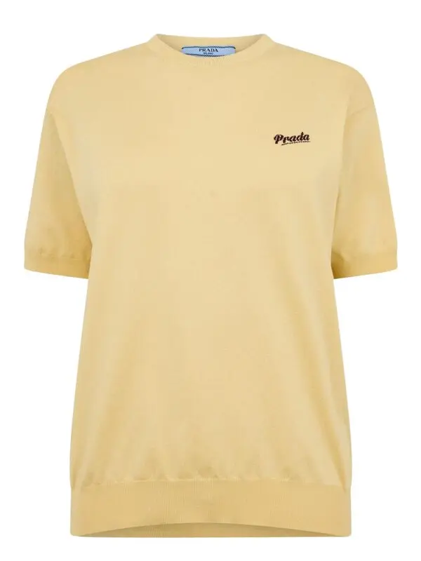 Prada Short-sleeved Knit Top - Nude