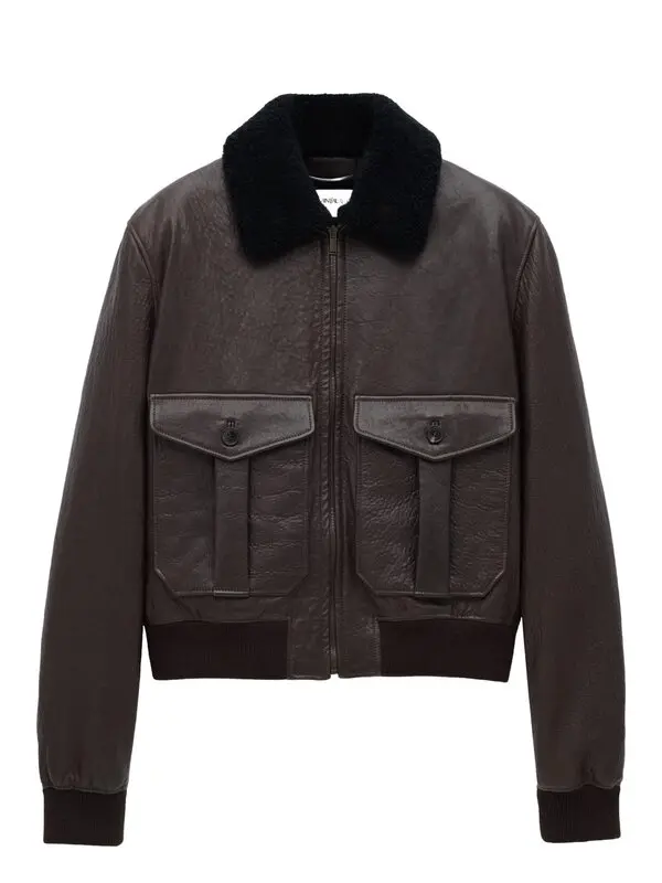 Saint Laurent Long-sleeved Leather Jacket - Black