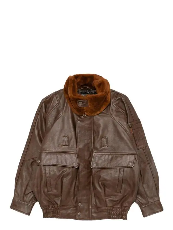 R13 Flap-pocket Leather Jacket - Brown