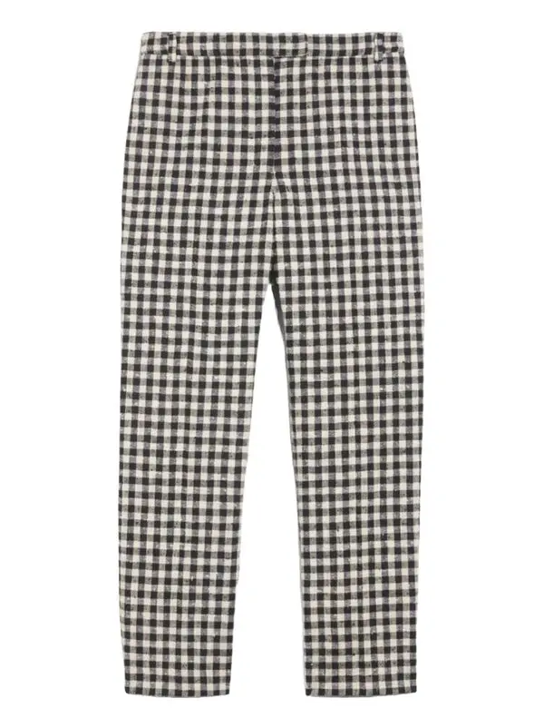 Max Mara Gingham Cotton And Silk Trousers - True Color