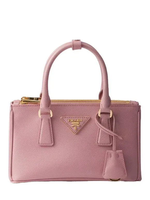 Prada Galleria Mini Saffiano Leather Bag - Peach