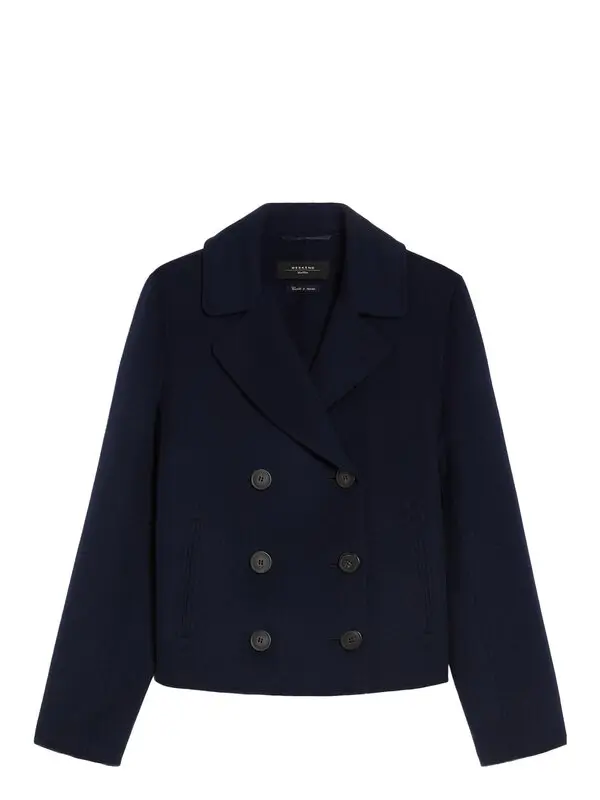 Max Mara Double-breasted Wool Pea Coat - Navy Blue