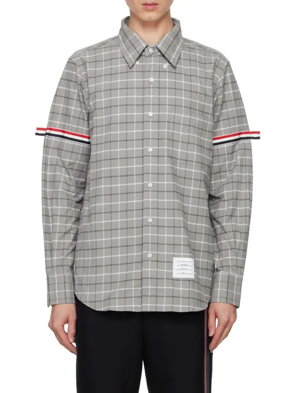 Thom Browne Tattersall-checked Cotton Shirt - Grey