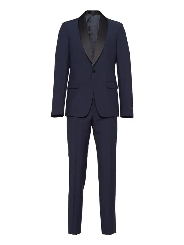 Prada Single-breasted Wool And Mohair Tuxedo - Blue/black
