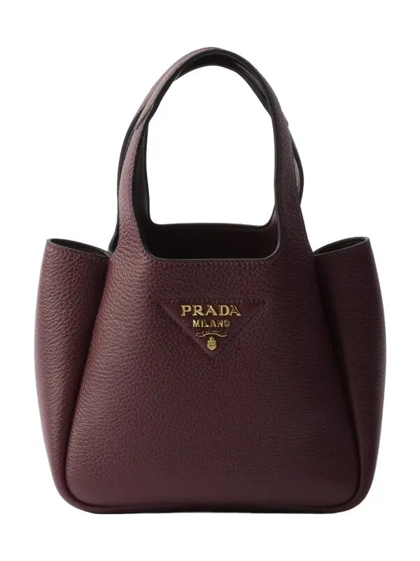 Prada Leather Top Handle Mini Bag - Black