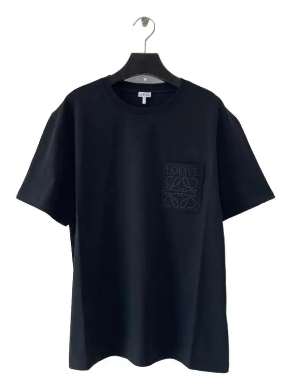 Loewe Logo Embroidered Crewneck T-shirt - Black