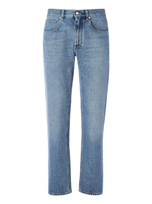 Fendi Light Wash Straight Leg Jeans - Blue