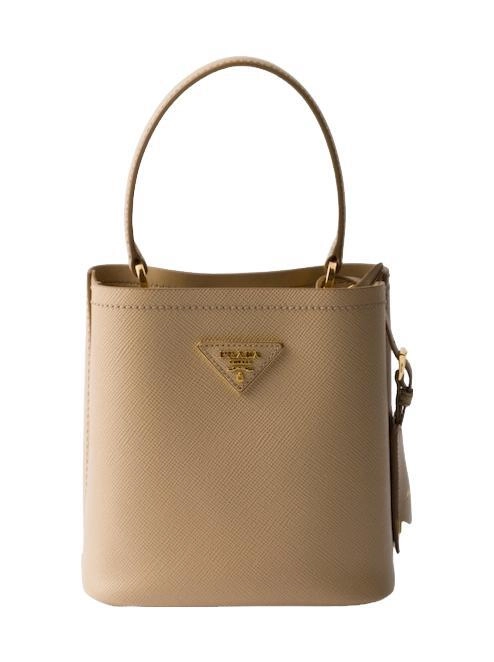 Prada Panier Saffiano Leather Mini Bag - Sand Beige