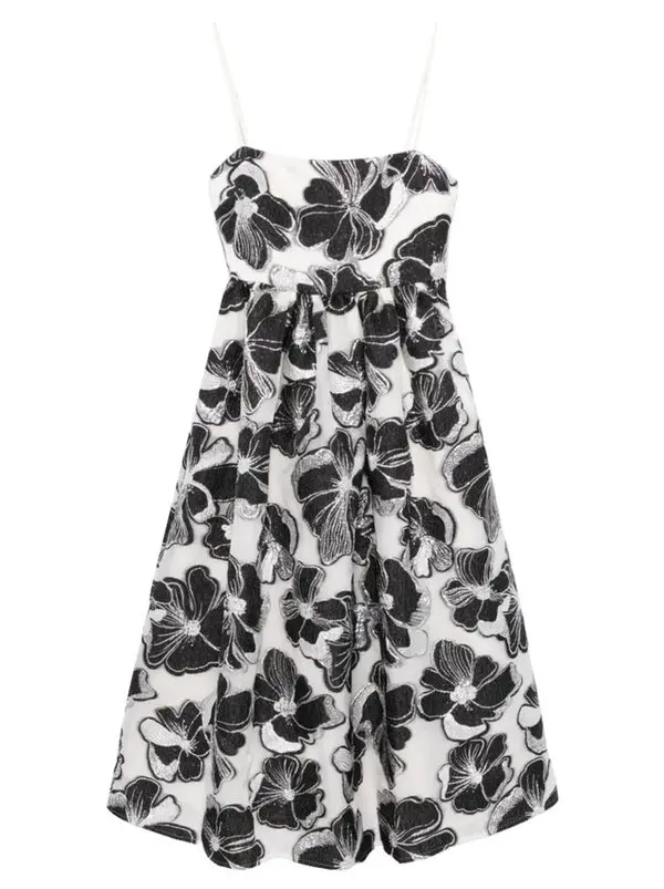 Stine Goya Floral Print Midi Dress - Black