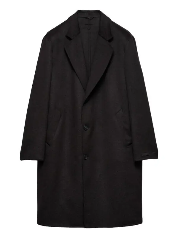 Prada Single-breasted Wool, Angora And Cashgora Coat - Black