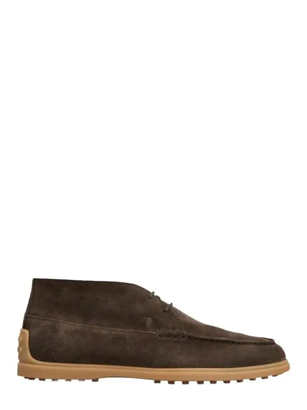 TOD'S Lace-up Suede Flat - Brown