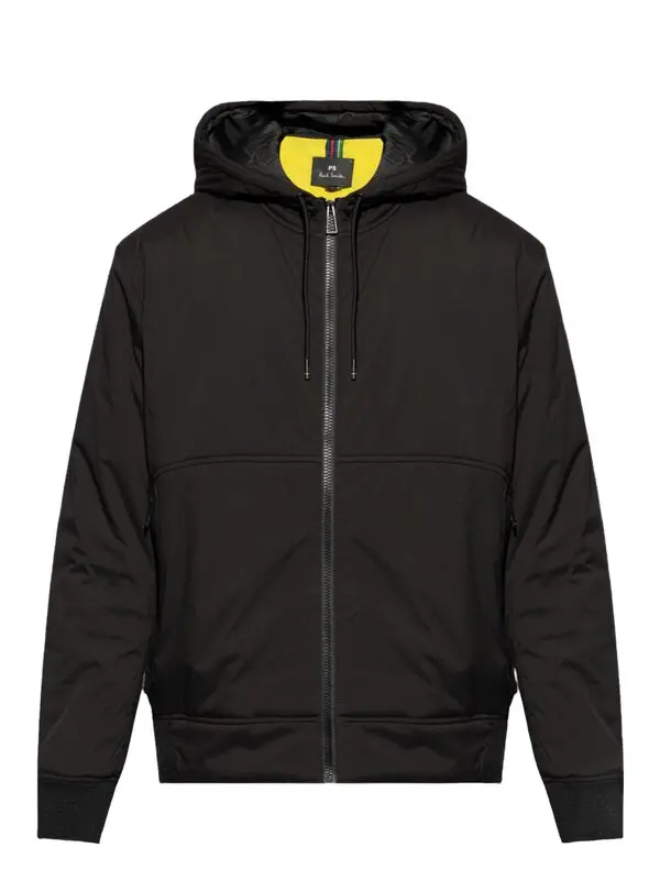 Paul Smith Padded Hooded Jacket With Rope Detail - Black