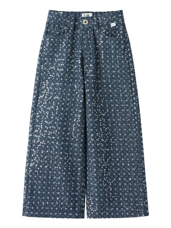 IL GUFO Sequin-embellished Trousers - Blue