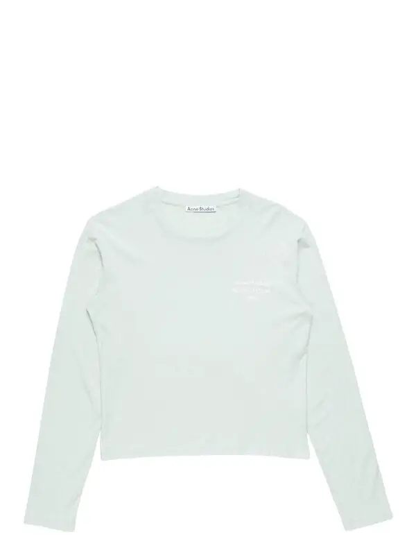 Acne Studios Long Sleeve Distressed Logo T-shirt - Light Mint