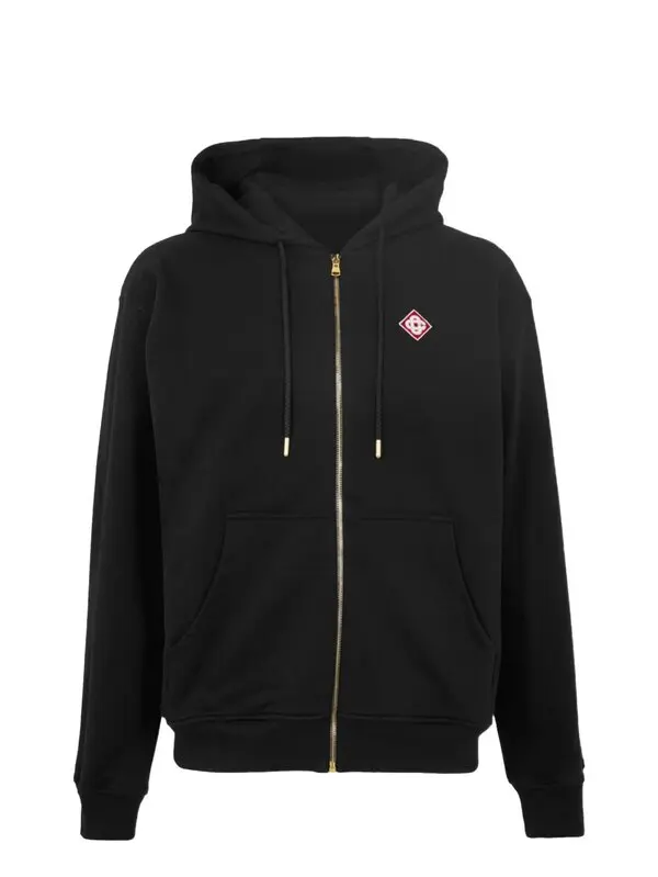Casablanca Zippered Hoodie - Black