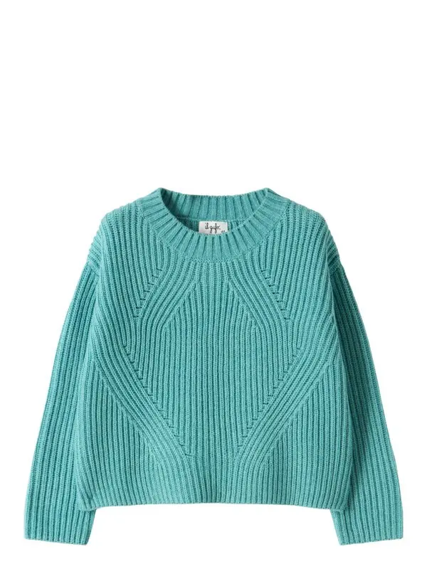 IL GUFO Long-sleeved Crew Neck Pullover - Blue