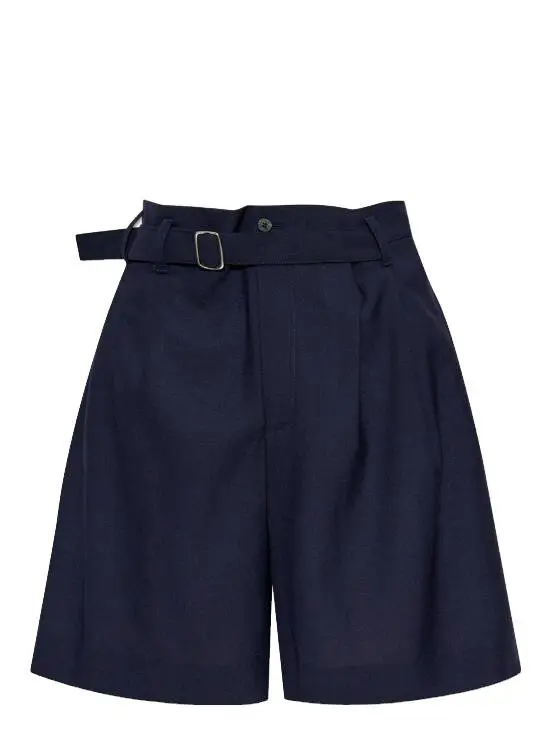Jacquemus High Waisted Pleated Belted Shorts - Black
