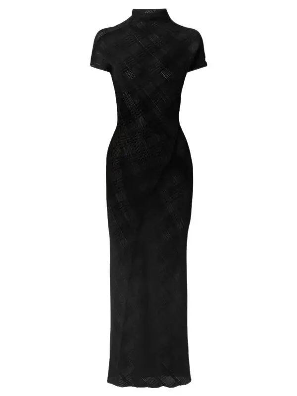 JEAN PAUL GAULTIER Plaid Short-sleeve Midi Dress - Black