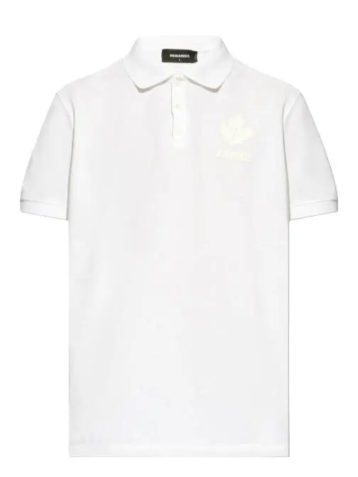 Dsquared2 Raised-logo Short-sleeved Polo Shirt - White