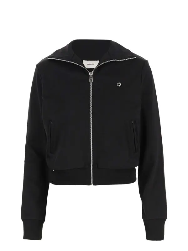 Coperni Logo Plaque Zip-up Sweatshirt - Black